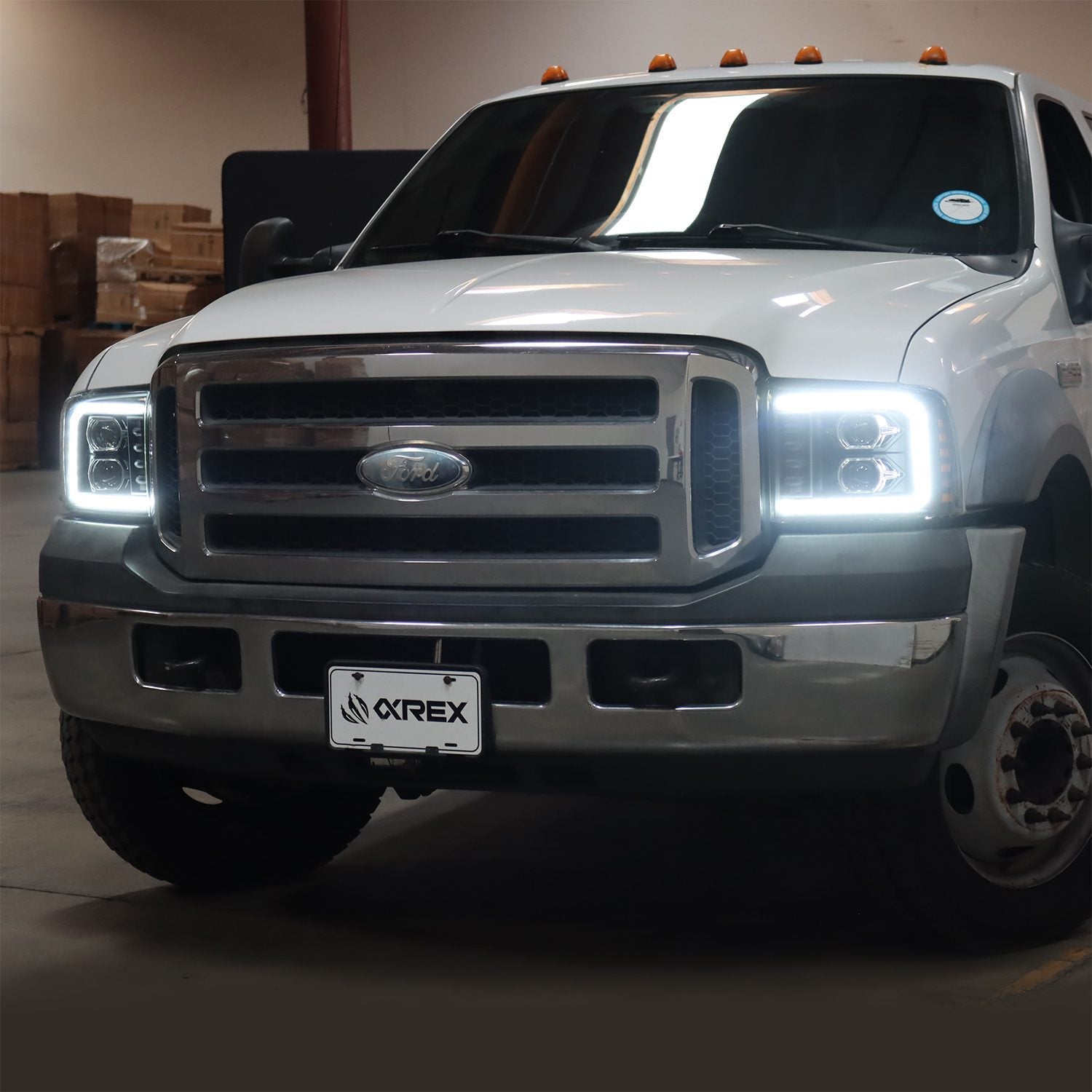 05 07 Ford Super Duty Excursion PRO Series Halogen Projector Headlights Black AlphaRex