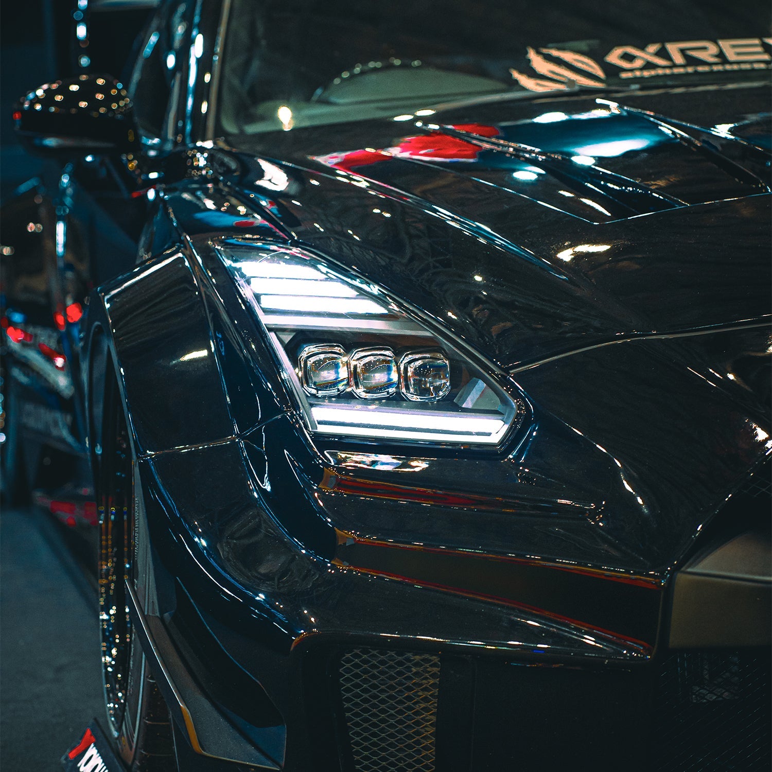 09-25 Nissan GT-R NOVA-Series LED Projector Headlights Black | AlphaRex