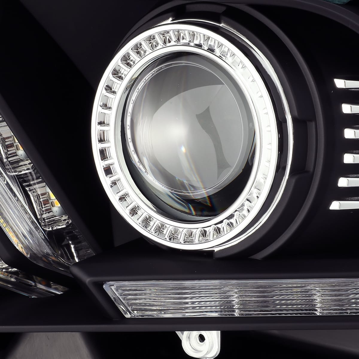 10-12 Ford Mustang LUXX-Series LED Projector Headlights Black | AlphaRex