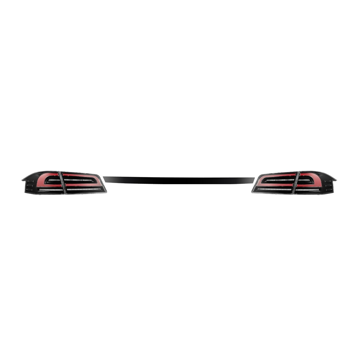 12-21 Tesla Model S LUXX-Series LED Tail Lights Black-Red (With Black ...