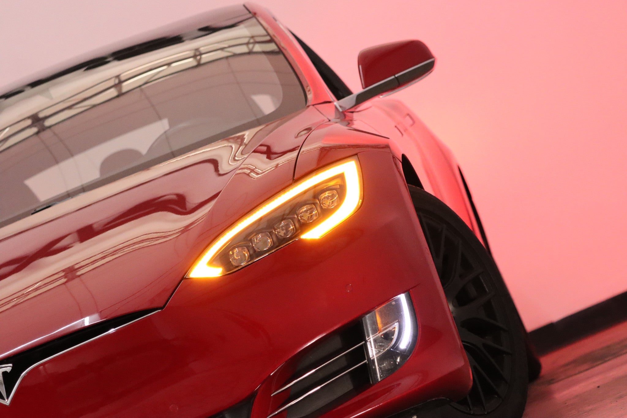 12-21 Tesla Model S NOVA-Series LED Projector Headlights Alpha-Black ...