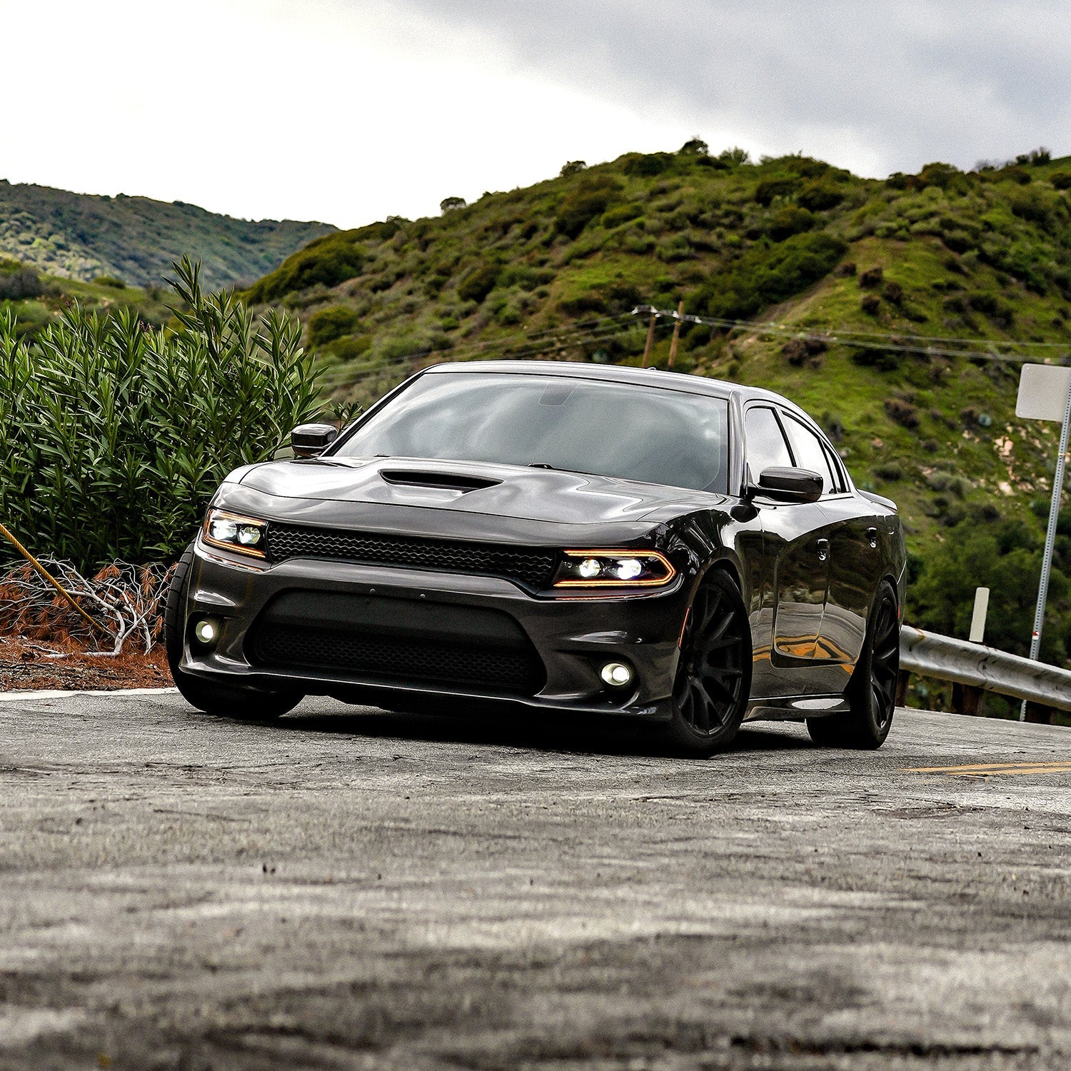 15-23 Dodge Charger LUXX-Series LED Projector Headlights Alpha-Black ...