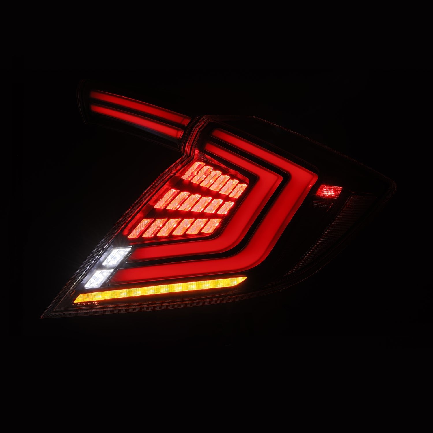 16-21 Honda Civic Hatchback NOVA-Series Prismatic LED Tail Lights Black ...