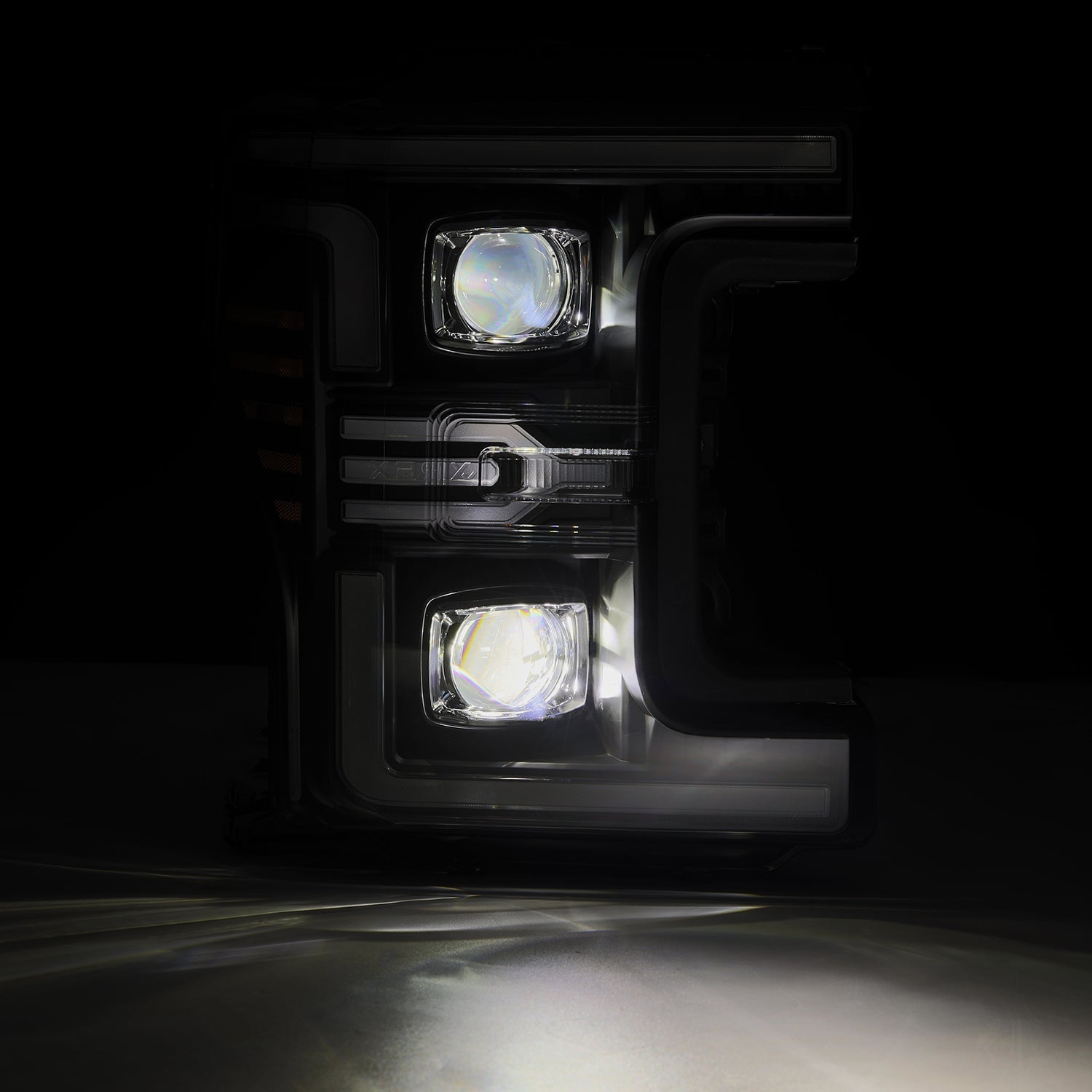 17-19 Ford Super Duty MKII LUXX-Series LED Projector Headlights Black ...