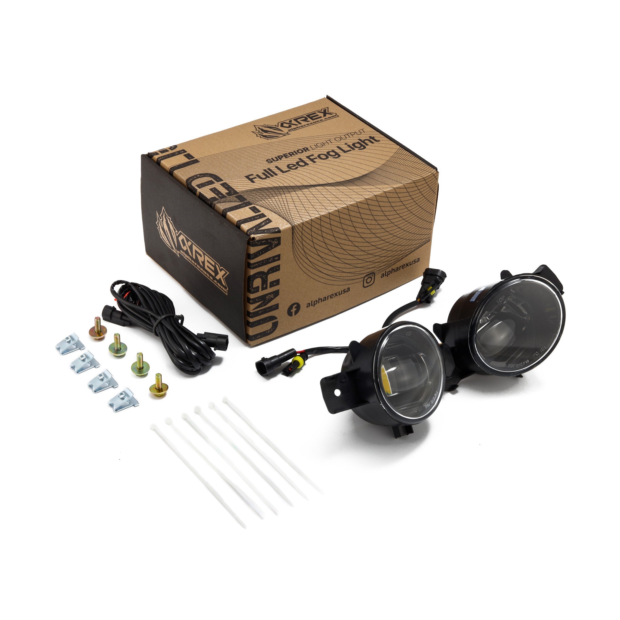Universal Nissan Dual Color LED Projector Fog Lights | AlphaRex